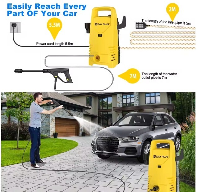 5000W Electric High Pressure Washer 350Bar 5000PSI Power Jet Wash Patio ...