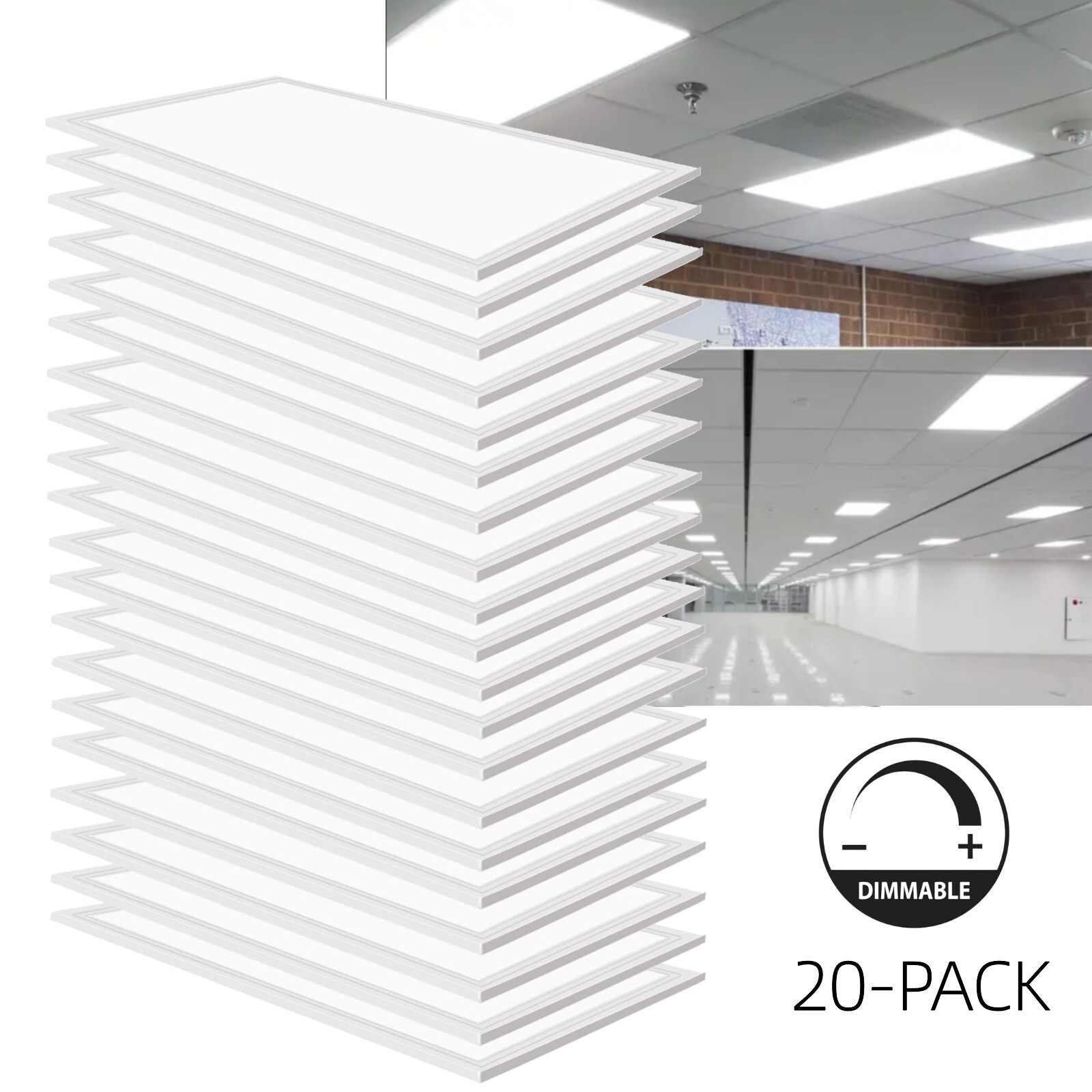 2x4ft 75Watt LED Edge-lit Flat Panel Light Fixtures Drop Ceiling ...