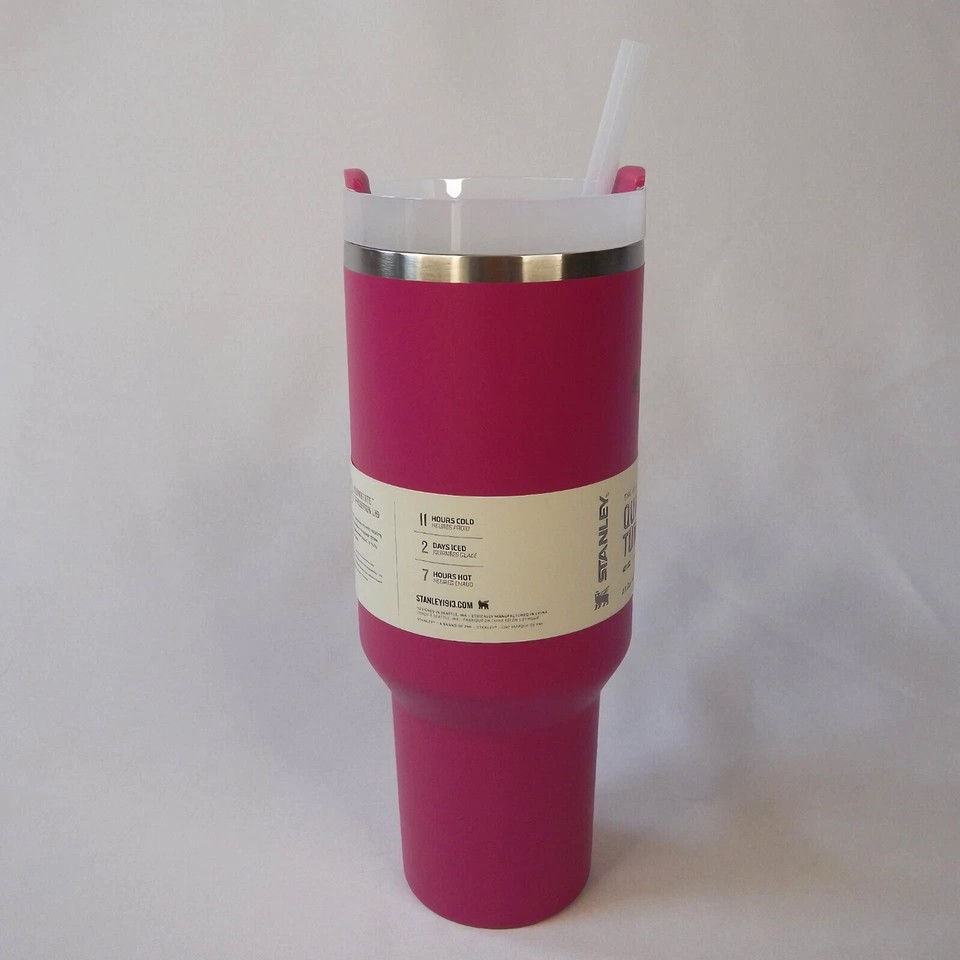 Stanley 40oz Tumbler H2.0 FlowState Fuschia Leakproof Pink Cup USA Fast ...