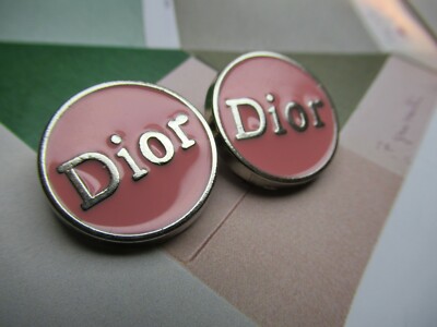 DIOR 2 buttons silver tone pink 20 mm / 3/4'' THIS IS FOR 2 | eBay