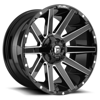 20x9 +2 Fuel 1PC D615 Contra 6x135,6x5.5 Gloss Black Milled Wheels (Set ...
