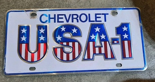 Vintage USA 1 Chevrolet GM Dealer Dealership Aluminum License Plate ...