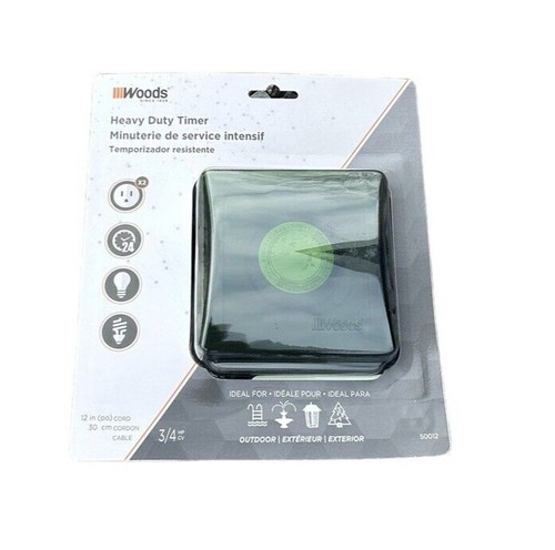 NEW Woods 50012WD Outdoor 24-Hour Heavy Duty Mechanical Plug-In Timer 2 ...