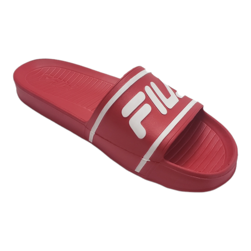 Fila Men's Sleek Slide LT Logo Slip-On Slides Sandals Red / White Size ...