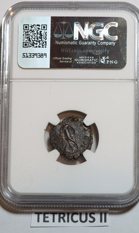 AUTHENTIC ROMAN EMPEROR TETRICUS II AD 274 COIN NGC CERTIFIED WITH COA ...
