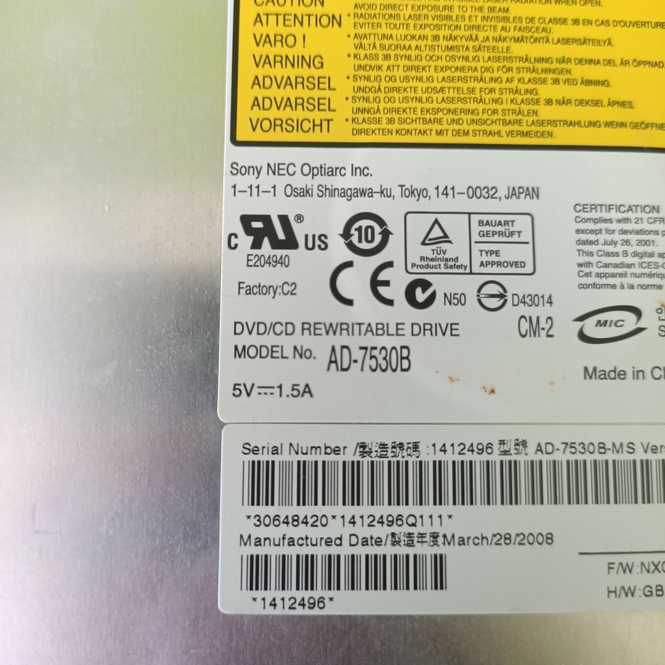 NEC Versa P9110 Lectuer Burner CD DVD Ide AD-7530B / Optic Drive Ide | eBay