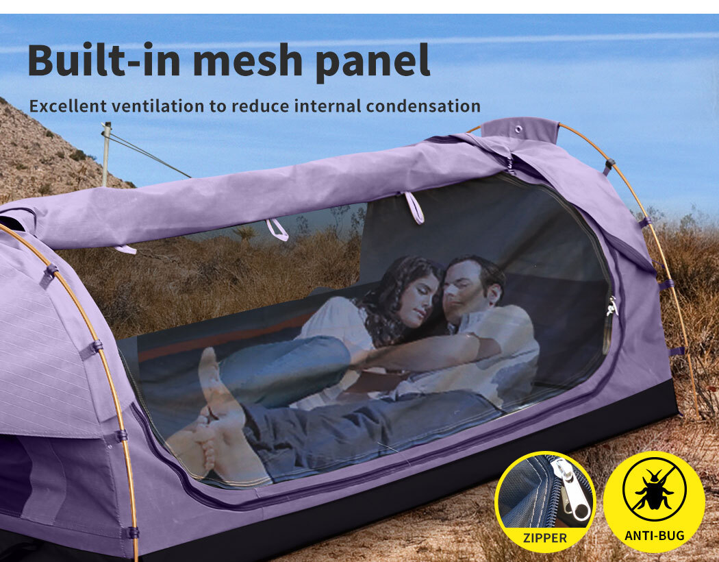 Mountview Double King Single Swag Camping Swags Canvas Dome Tent Free ...