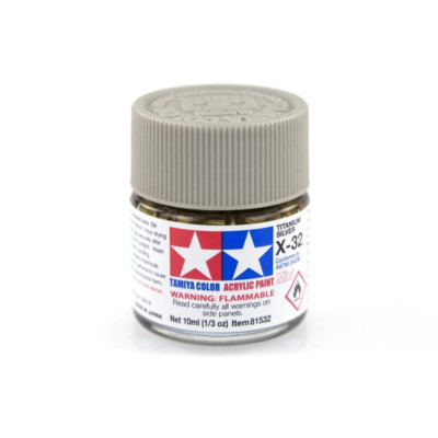 Tamiya X-32 Titanium Silver Gloss Acrylic Paint 10ml 81532 | eBay Australia