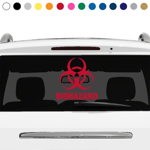 Biohazard Decal Car Truck Laptop Sticker Warning Symbol Sign Rear ...