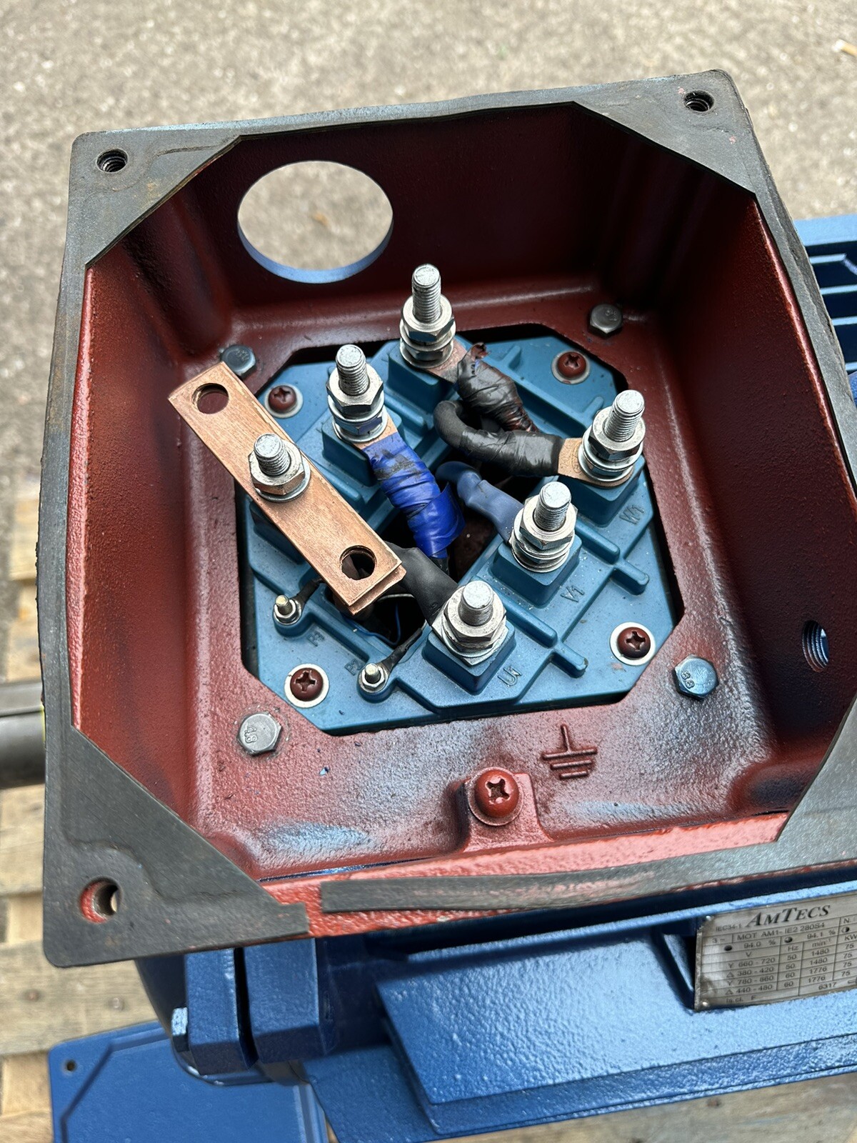 AmTecs 75kW (100HP) 1480RPM 4-Pole AC Electric Motor 280S Frame B3 75mm ...