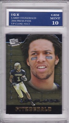 LARRY FITZGERALD ROOKIE CARD 2004 RC Football PITT INSERT Graded GEM ...