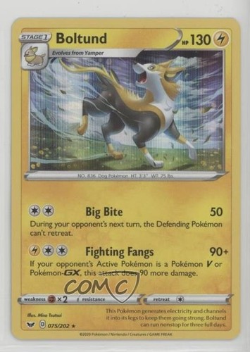 Boltund Holo Pokemon Sword & Shield #075 0nr3 | eBay