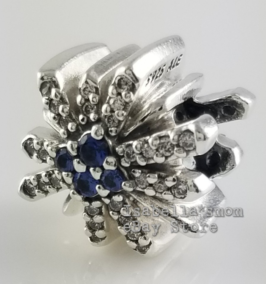DAZZLING FIREWORKS Authentic PANDORA Blue CRYSTAL Charm 797518NCB NEW w ...