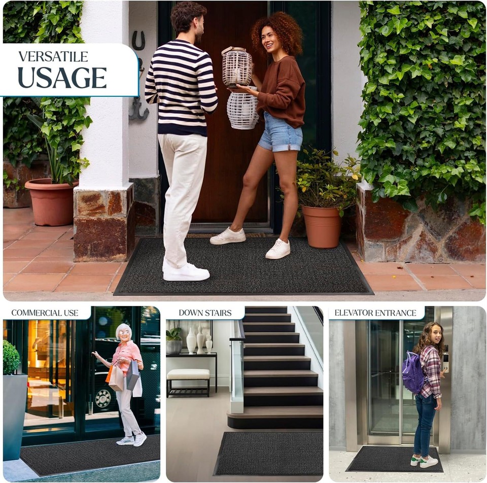 Heavy Duty Non-Slip Barrier Door Mat Rubber Backing-Kitchen Floor ...