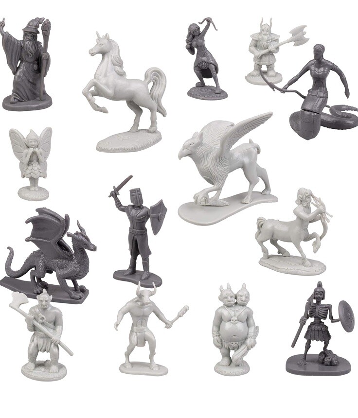 Fantasy Creatures Set of 91 Figures 1/32 Scale Mini Fig Playset D & D ...