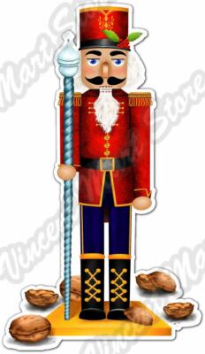 Nutcracker Christmas Xmas Holiday Nut Car Bumper Vinyl Sticker Decal 3 ...