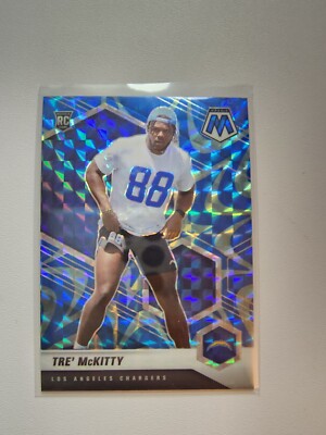 2021 Mosaic Football Tre' McKitty RC Blue Reactive Prizm Chargers #386 ...