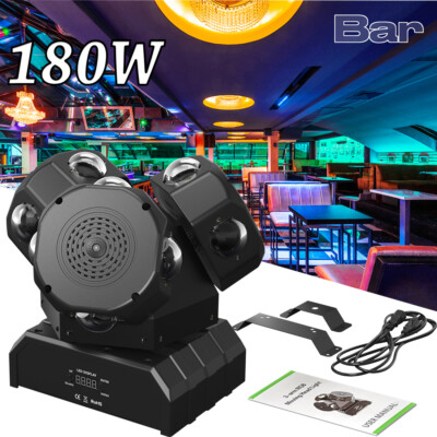 180W Moving Head 12 LED 3 Head Laser Rotating Beam DMX Stage Light RGBW ...