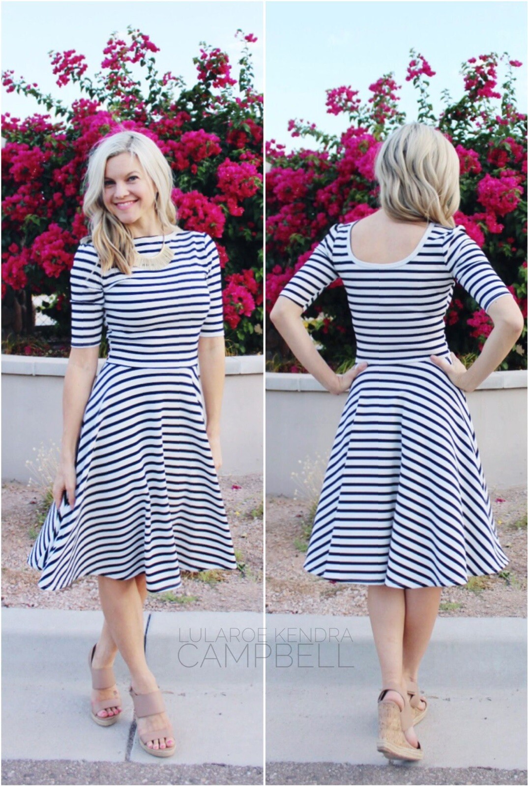 Lularoe Women Nicole Dress Blue Gold Marigold Daisy Vintage Medium 10/ ...