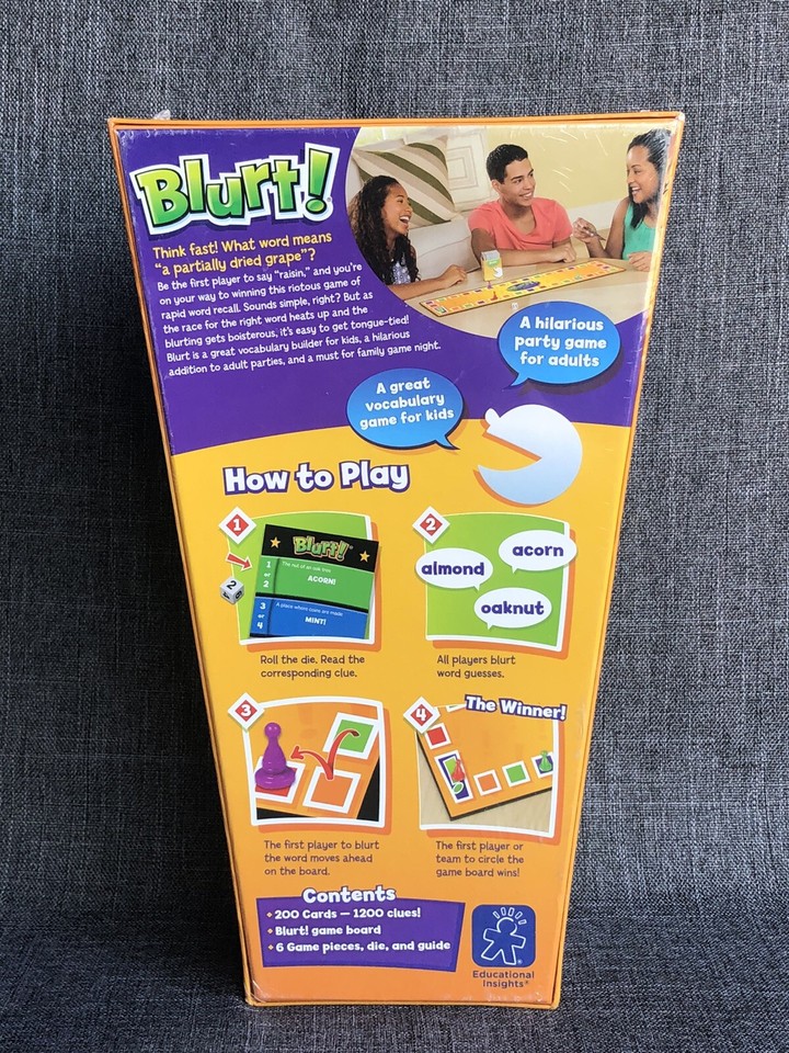 Educational Insights Blurt! Word Race Family Game Night NEW SEALED ...