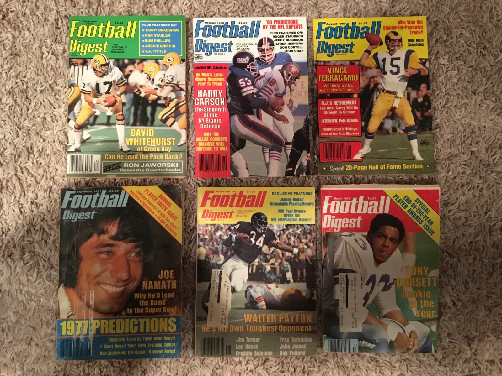 Lot of 27 Pro Football Digest Magazines (1976-1983) Payton / Campbell ...