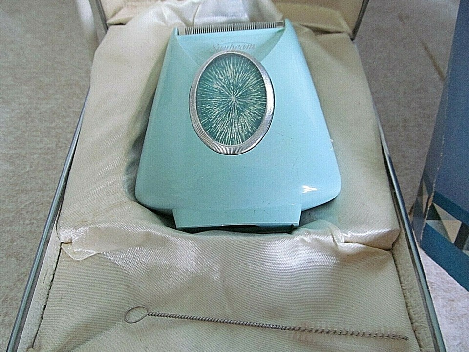TESTED Vintage BLUE Lady Sunbeam Lighted Electric Shaver Box,Papers ...