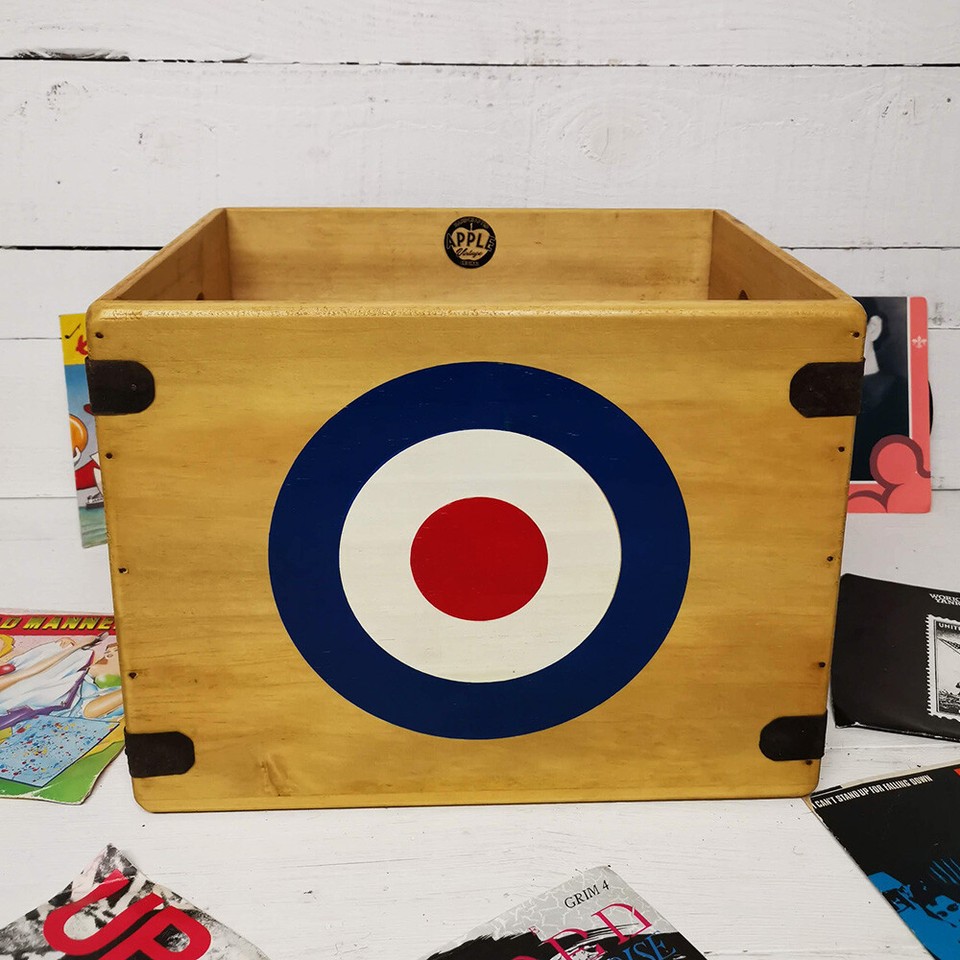 Retro Record Box 12" Vintage Wooden Handcrafted Album Crate For LP ...