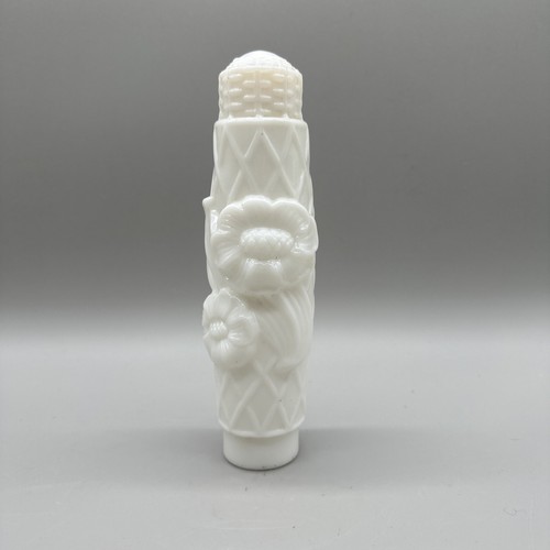 Vintage Milk Glass Flowered Floral Bullet Lamp Shade 8.5” Art Deco Mid ...