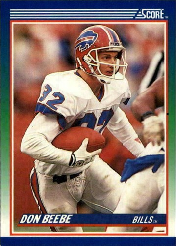 1990 SCORE NFL FOOTBALL - 2/$1 Trading Cards #46 😎 DON BEEBE, Buffalo ...
