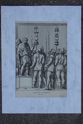 Antique 1620 AD print original steel engraving Trajan Constantine Arch ...