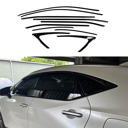 Black Piano Window Molding Strips Tirm For 2022-2024 Lexus NX 250 350 ...