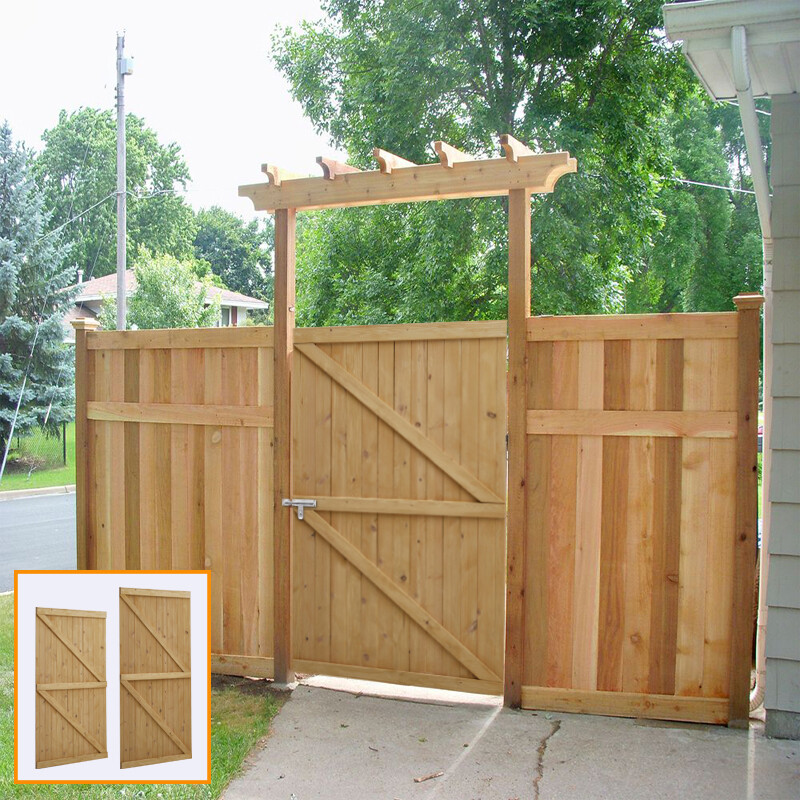 Large Garden Gate Pine Wood Door Wooden Garden Gate Heavy Duty Outdoor ...