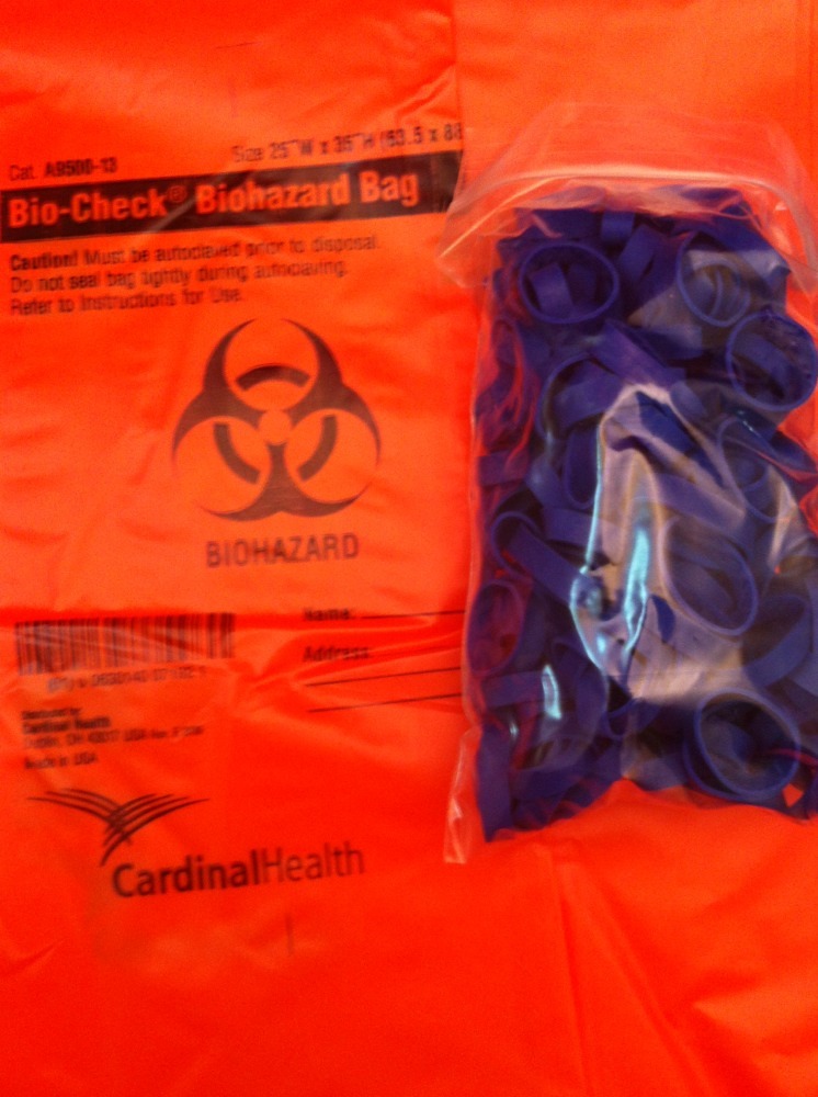 50 Cardinal Bio-Check Orange Biohazard Bags 25x35" A9500-13 ...