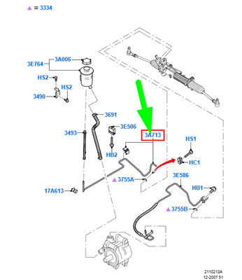 FORD TRANSIT MK3 Tuyau de tube de direction assistée Assy LHD 1582859 ...