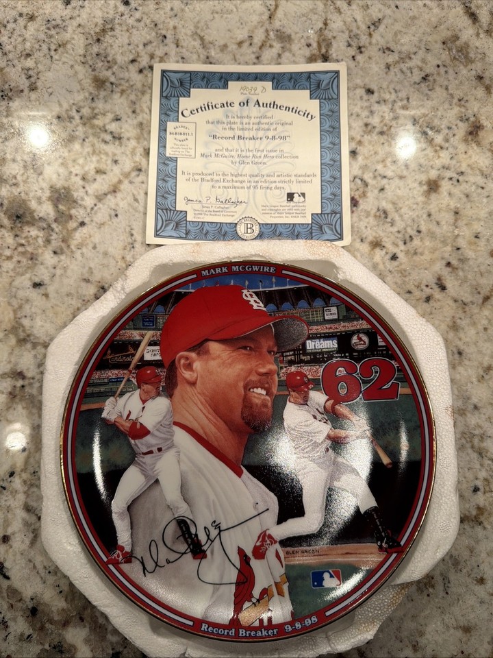1998 Bradford Mark McGwire Home Run Hero Record Breaker 9-8-98 ...