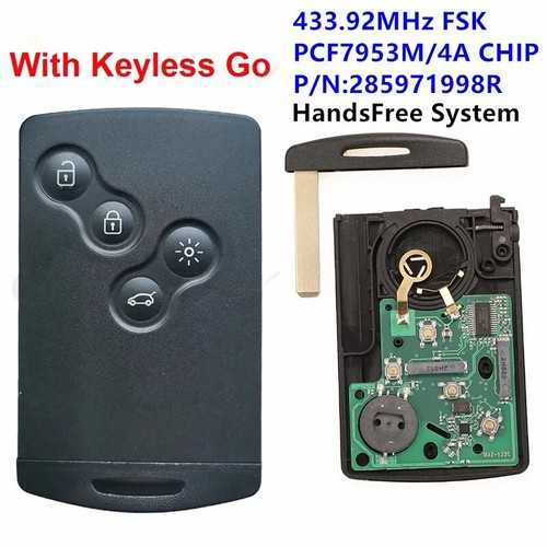 Auto Funk Schlüsselkarte 4Tasten PCF7953M mit Keyless Rohling für ...