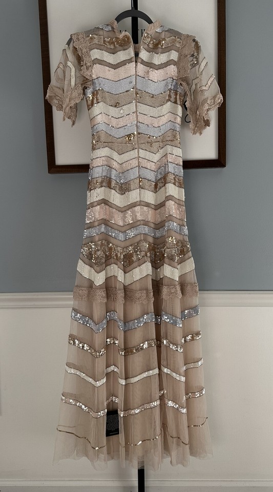 New Anthropologie BHLDN x Needle & Thread Alaska Sequin Maxi Dress $729 ...