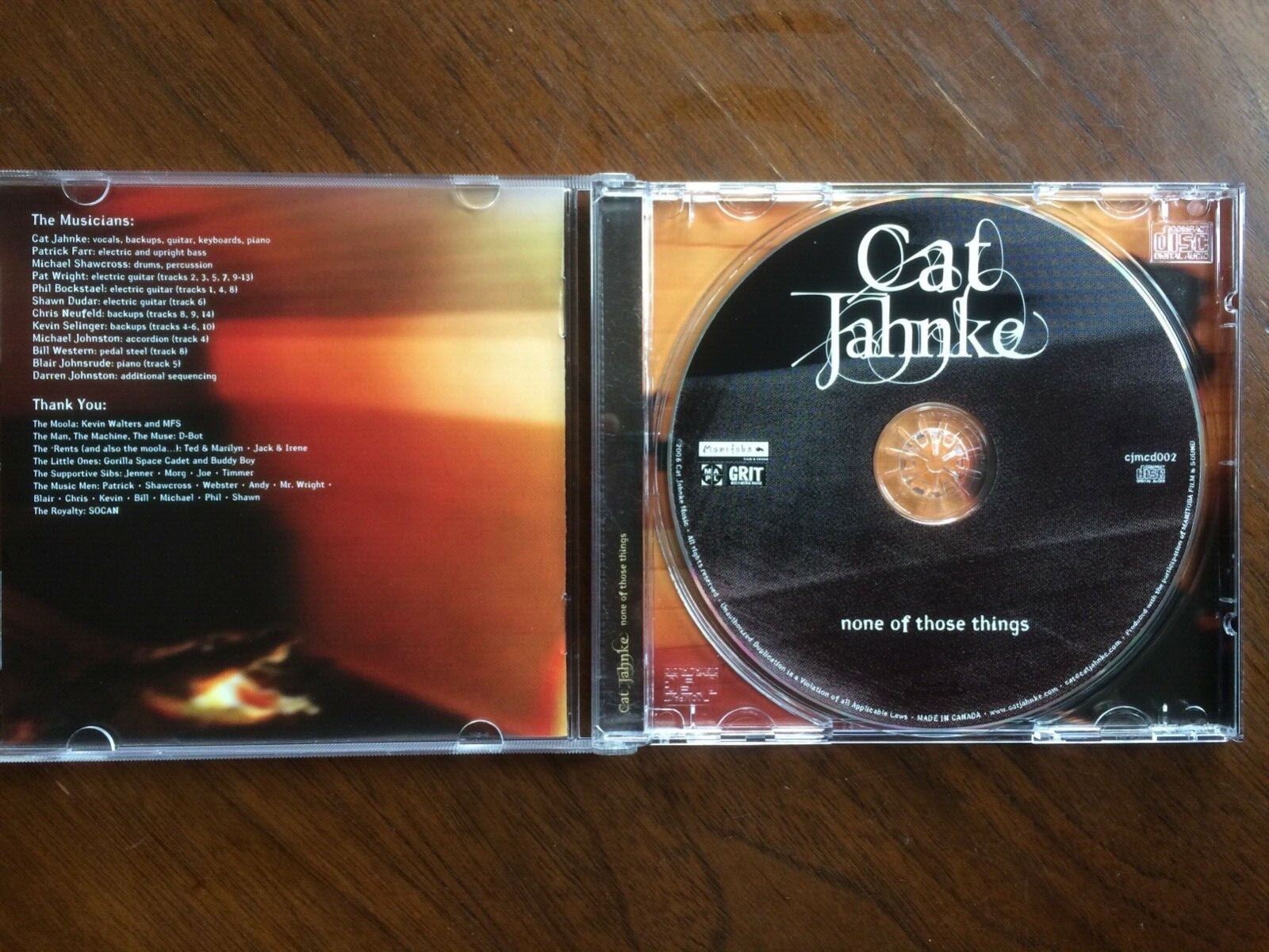 None of Those Things by Cat Jahnke (CD - 2006, MAPL) | eBay