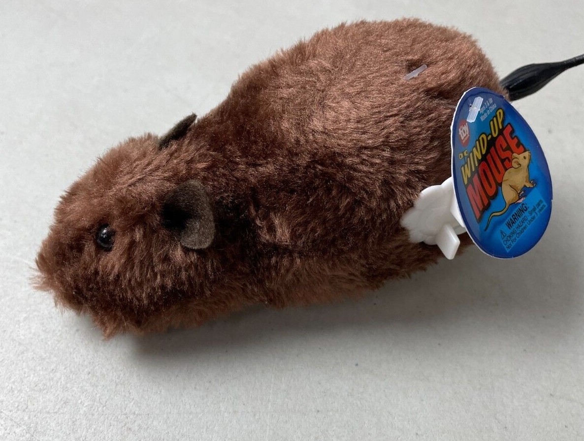 Wind Up Furry Funny Fuzzy Mouse 6 Inch New Cat Toy Mice Choose From 4 ...
