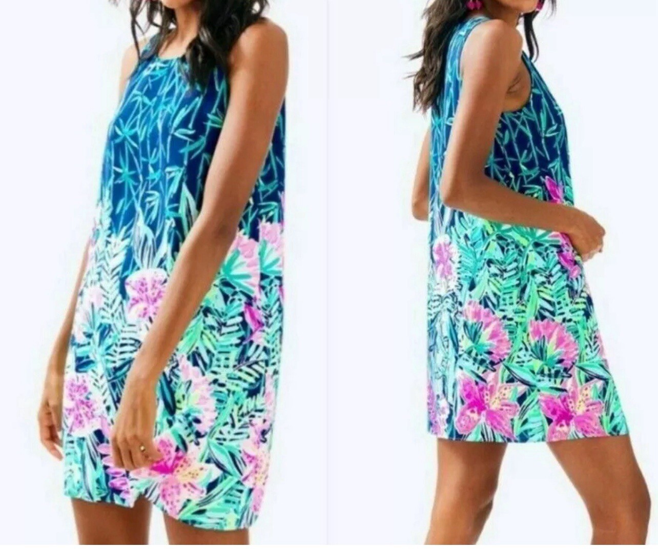 Lilly Pulitzer Jackie Shift Shell 100% Silk Dress, S… - Gem