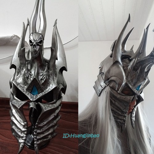 WOW Lich King Helm of Domination Model Polystone 1:1 Wearable On Stand ...