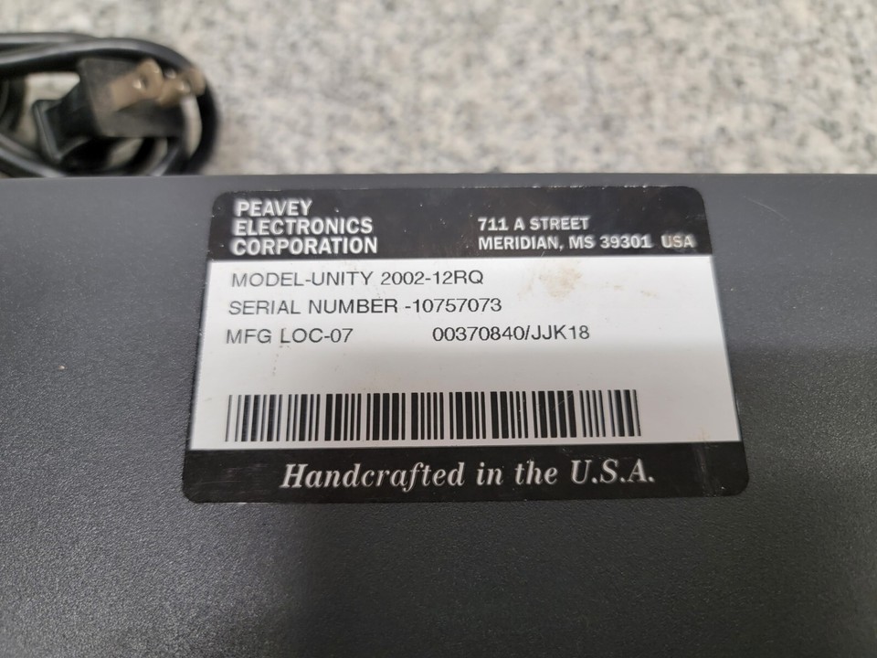 Peavey Unity Series 2002-12RQ, 12 Channel Reference Quality Mixer a-x ...