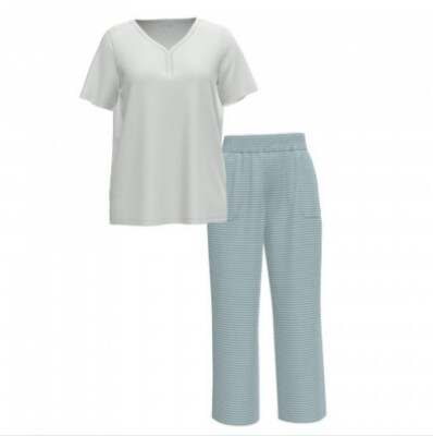 LuLaRoe Dream Collection Lounge Set Size M Cream Shirt, Blue W/Cream ...