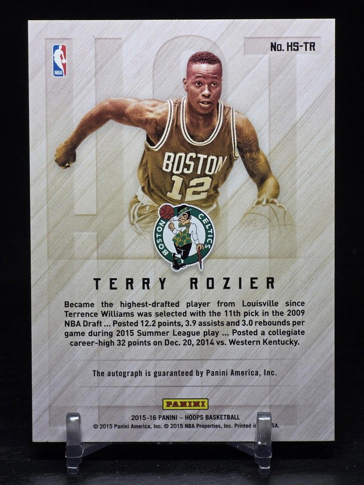 2015-16 Hoops Terry Rozier Hot Signatures Auto Rookie RC Boston Celtics ...