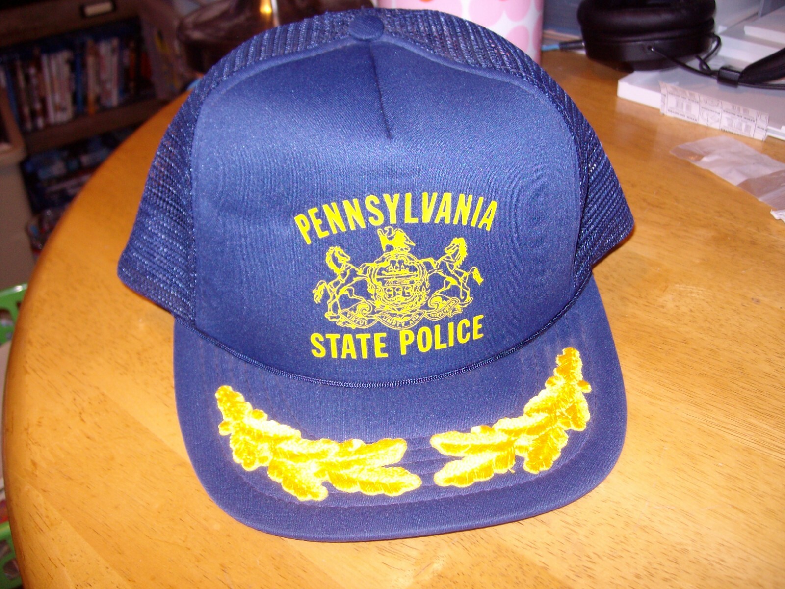 VINTAGE Pennsylvania State Police Hat Black Adjustable Snapback Cap ...