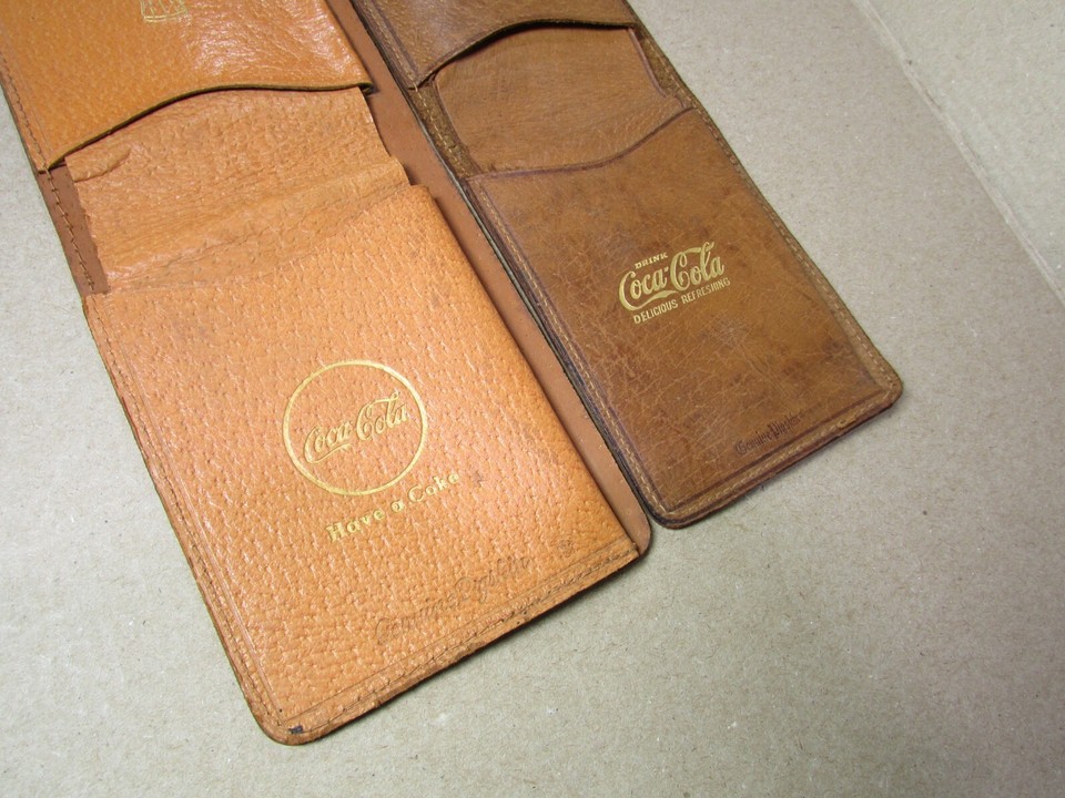 2 Vintage Coca Cola Leather Wallets Genuine Pigskin | eBay