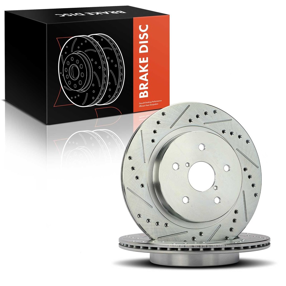 2x Drilled Brake Rotors for Subaru Legacy Outback 15-23 WRX 16-21 WRX ...