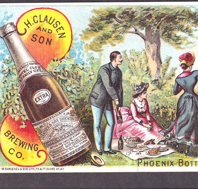 NY Brewery H Clausen Beer Brewing Phoenix Bottling Bottle Victorian ...