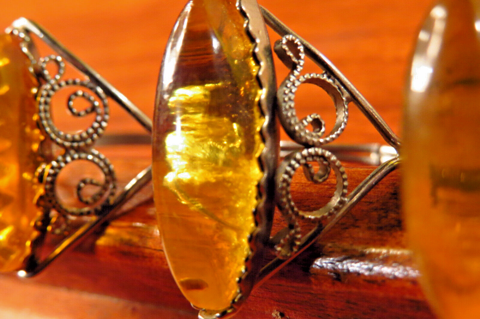 3 Heirloom Large Genuine Natural Amber Oval Matching … - Gem