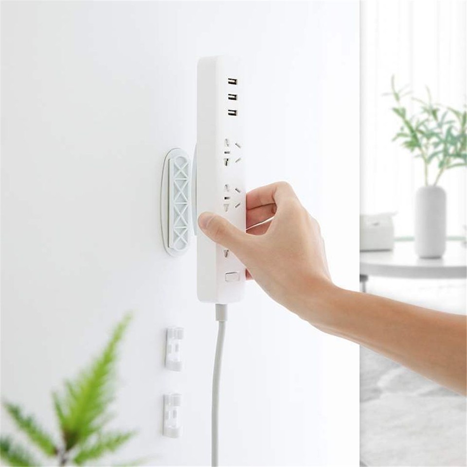 Socket Holder Plug Fixer Sticker Punch-free Wall-Mounted Power Strip ...